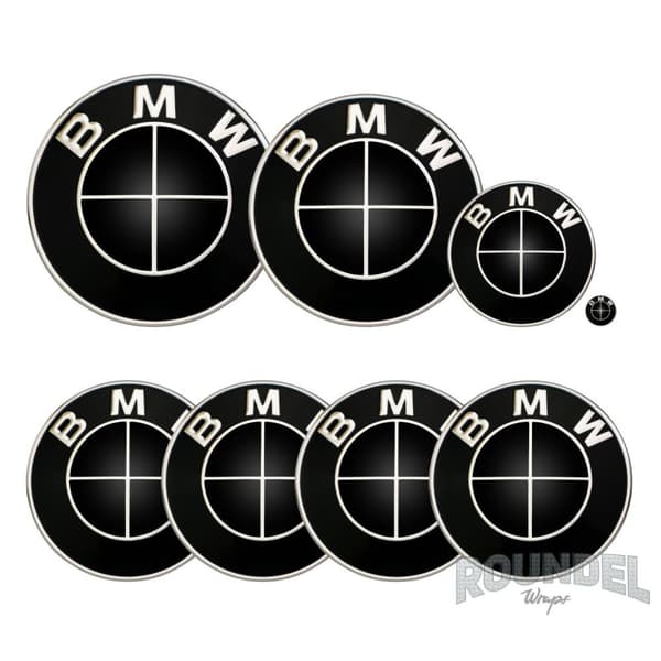 For BMW Badges - Gloss Black x2 - All Models Decals Wrap Stickers ...