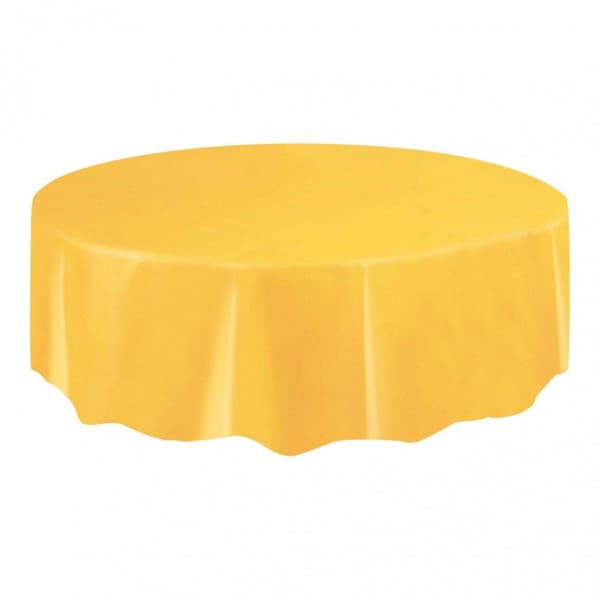 Rund Plastduk / Bordsduk / Duk till Bord - Gul | CDON