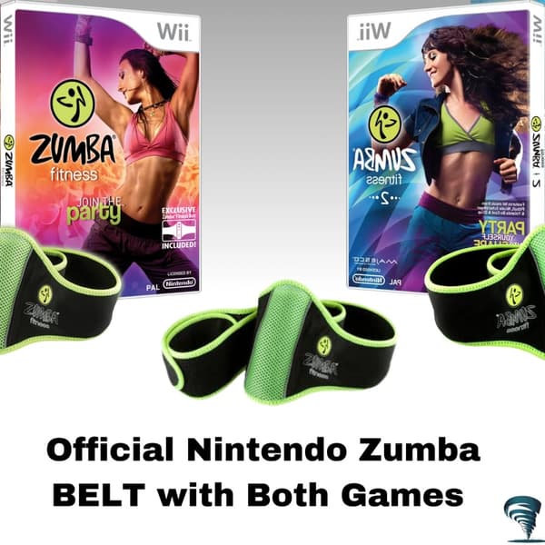 Zumba 1 & 2 Fitness with Wii Remote Belt Nintendo Wii PAL (BOTH GAMES W ...