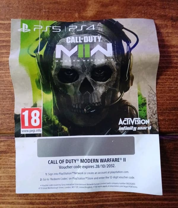 Unused Call Of Duty Modern Warfare 2 PS4/PS5 Game Code Brand New | CDON