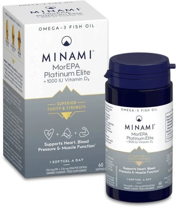 Minami MorEPA Platinum Elite Omega-3 + 1000IU Vitamin? D3 60? Capsules ...