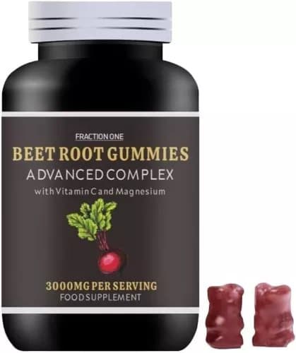 Beetroot Gummies 3000mg 5:1 Extract 120 60 Serving Enhance VitaminC ...