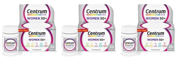 Centrum Women 50+ Complete Multivitamin & Mineral Tablets - 30s - 3 ...