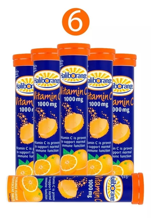 Haliborange Effervescent Vitamin C Orange 1000mg 20 Tablets (6 Tubes ...