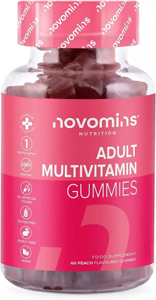 Novomins Nutrition Adults Multivitamin Gummies, 60 Peach Flavoured ...
