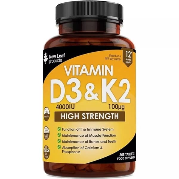 Vitamin D3 4000iu & K2 100mcg High Strength Immunity Bone Support 365 ...