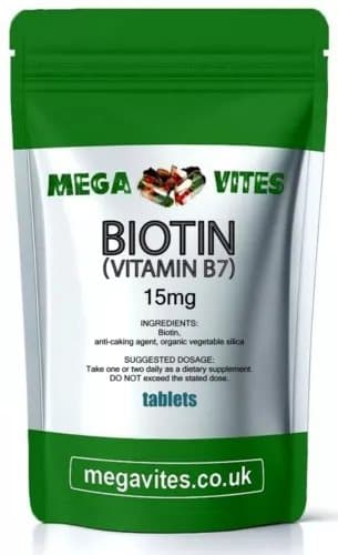 BIOTIN (VITAMIN B7) TABLETS 15mg x 120 HEALTHY HAIR, SKIN & NAILS ...