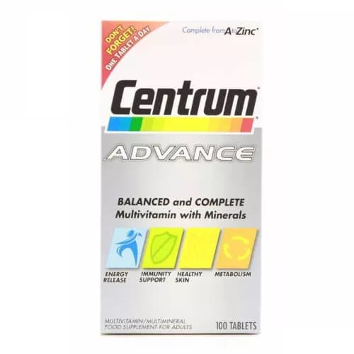 Centrum Advance Multivitamin/Multimineral 100 Tablets Multi Vitamins | CDON
