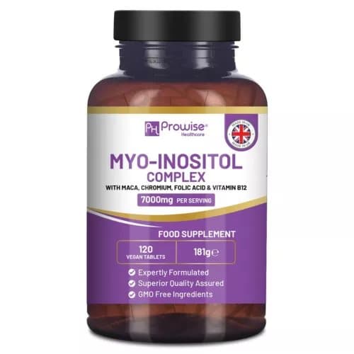 Myo-Inositol Complex 120 Vegan Tablets 7000mg Per Serving with Black ...
