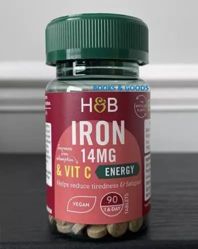 H&B Iron 14mg & Vitamin C 80mg 90 Tablets Energy Immunity Vegan | CDON