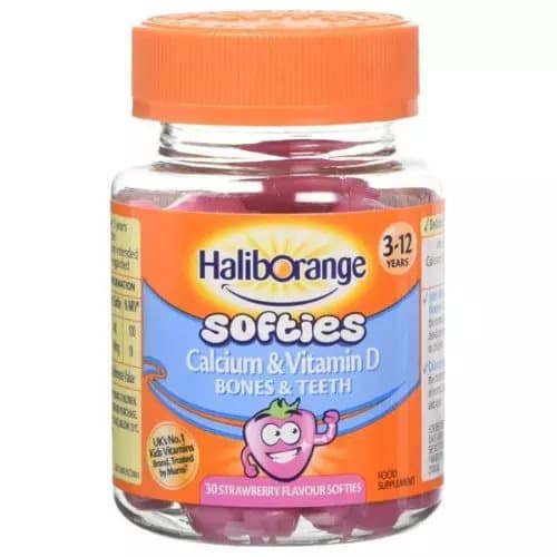 Haliborange Calcium & Vitamin D Softies 30 Strawberry Flavour Softies ...