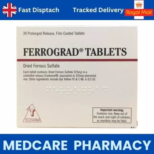 Ferrograd Tablets Strong Prolonged Release Iron Film Coated 30 Tablets ...
