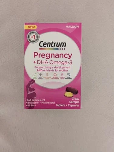 Centrum Pregnancy + DHA Omega 3 Support Baby Development 3 Day Sample ...