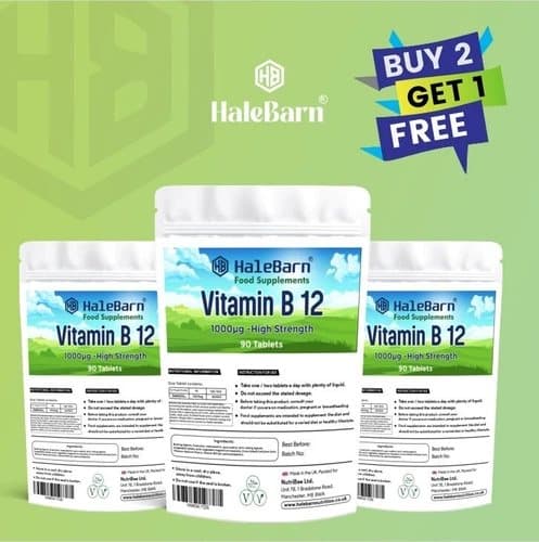 Vitamin B12 Tablets High Strength 1000mcg Dual Power Vit B12 90 Tablets ...