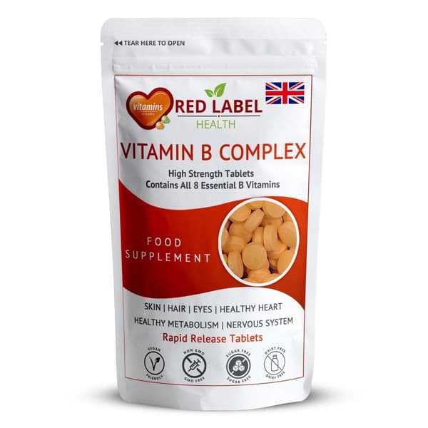 Vitamin B Complex 100 Tablets High Strength B1 B2 B3 B5 B6 B7 B9 B12 Vegan | CDON