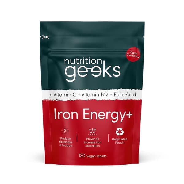 Iron Tablets High Strength - Energy Tablets with Vitamin C, B12 & Folic ...