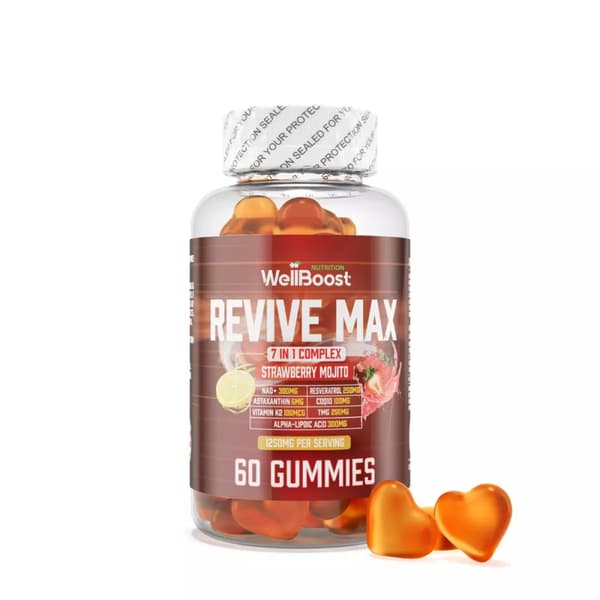 Revive Max Gummies, NAD, Alpha-Lipoic, TMG,CoQ10, Vit K , Astaxanthin ...