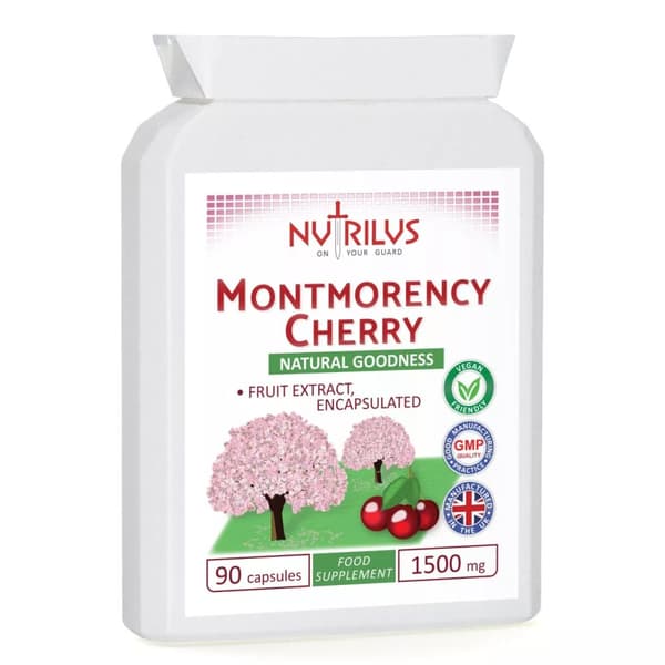 Montmorency Cherry 90 Capsules 1500mg - High Strength - Sleep - Muscles ...