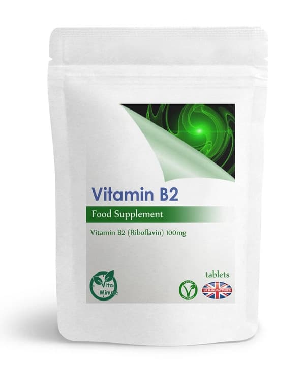 100 x Vitamin B2 100mg Tablets Riboflavin Visual Immune Nervous System ...