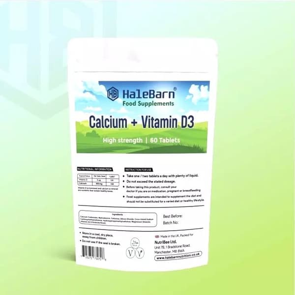 Calcium & Vitamin D3 600mg 60 Tablets High Strength Capsules Bones ...