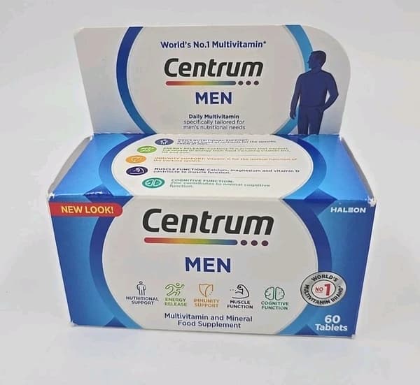 Centrum Men Multivitamin Tablets 60 Tablets Energy, Immunity & Muscle ...