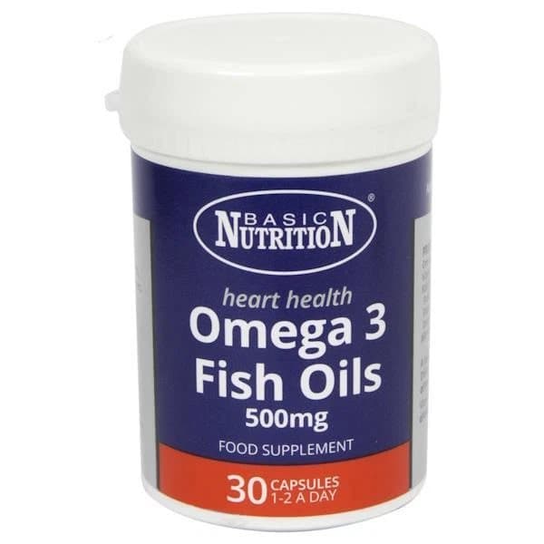 Basic Nutrition Omega 3 Fish Oils 500mg 30 Capsules | CDON
