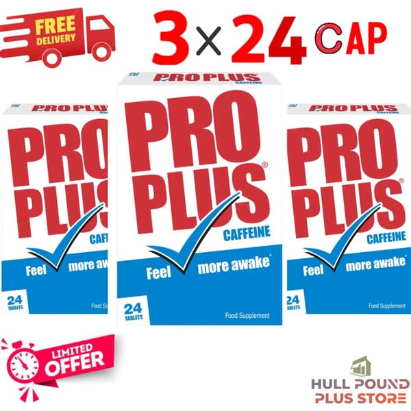 3x Pro-Plus Caffeine 24 Tablets ProPlus Stay Awake, Energy Tablets ...