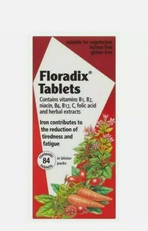 Floradix Iron Supplement 84 Tablets,vitamins B1, B2, B6, B12, | CDON