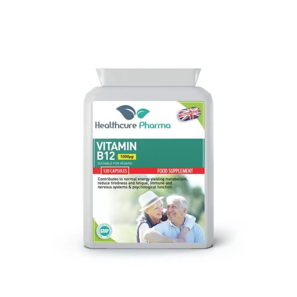 Vitamin B12 Methylcobalamin 1000mcg 120 Capsules Reduce Tiredness ...