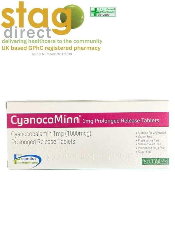 Vitamin B12 1mg Modified Release Tablets - 50 Tabs - CyanocoMinn | CDON