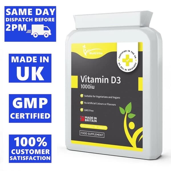 VITAMIN D3 1,000iu 180 VEGAN Tablets NHS Recommended Daily Amount 6 ...