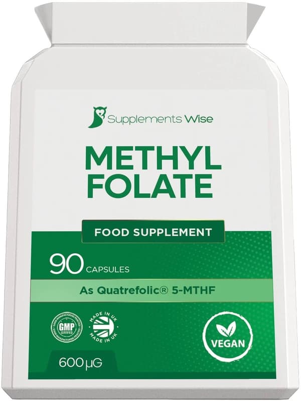 Methyl Folate 600mcg Capsules Quatrefolic?® 5-MTHF Active Folate Folic ...