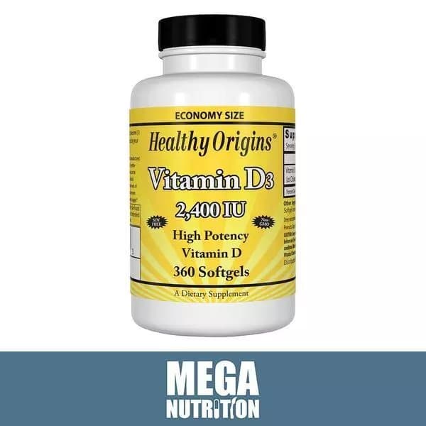 Healthy Origins Vitamin D3 2,400 IU 360 Softgels Immune Health Vitamin ...