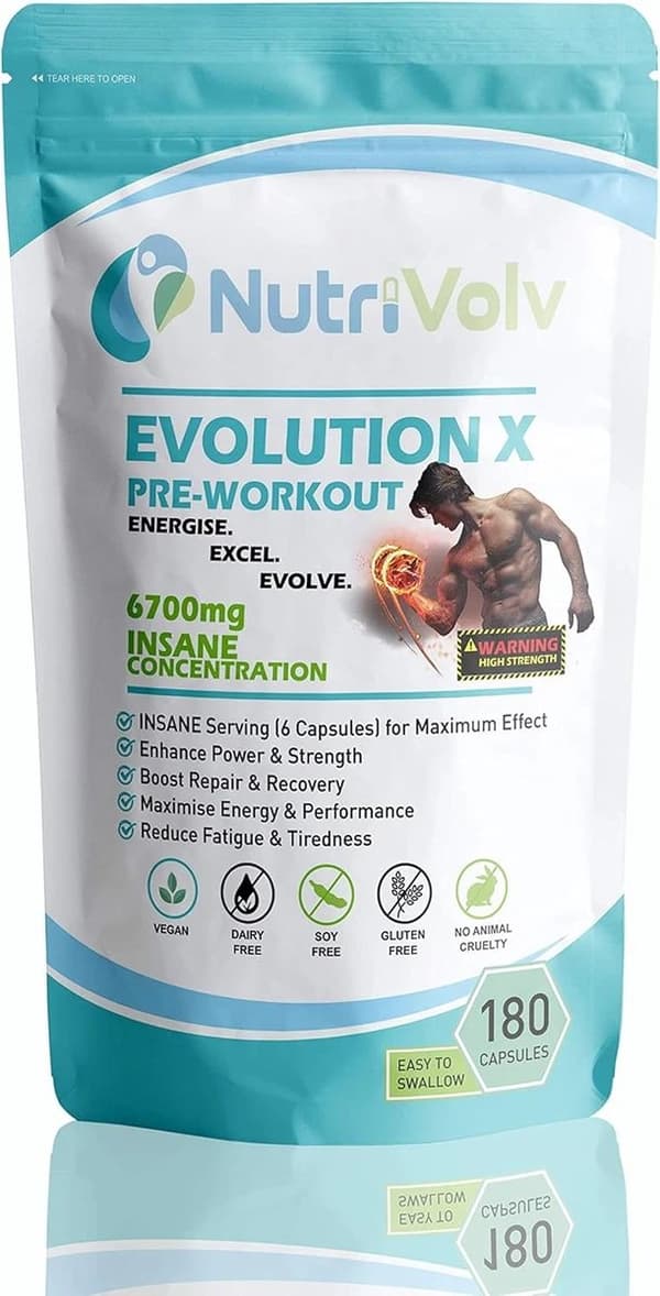 Evolution X Gym Pre Workout Supplement for Men 6700Mg High Strength ...