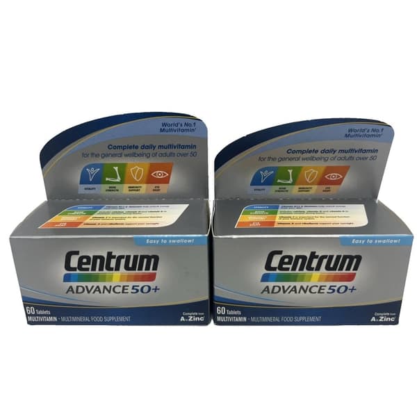 Centrum Advance 50 Plus Multivitamin Tablets - 120 Tablets (60x2) | CDON