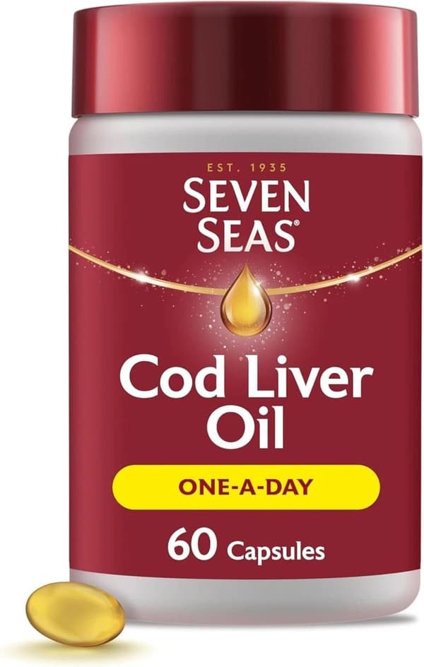 Seven Seas Cod Liver Oil One-A-Day Omega-3 Fish Oil and Vitamin D 60 ...