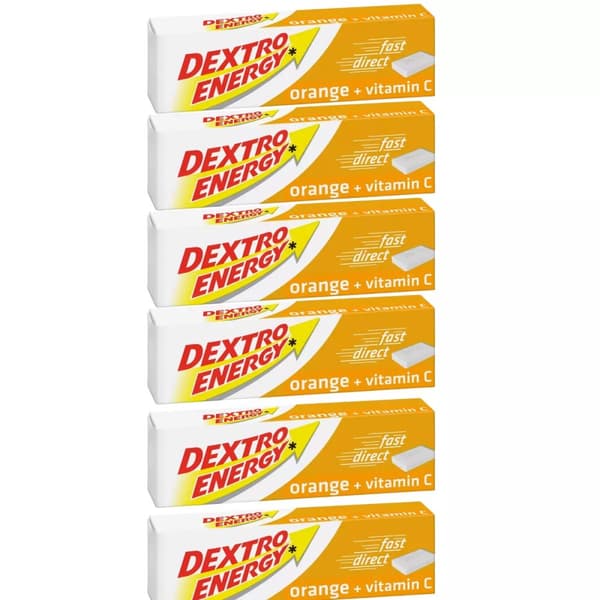 Dextro Energy Dextrose Glucose Fast Acting Orange Tablets 47g - Pack 6 ...