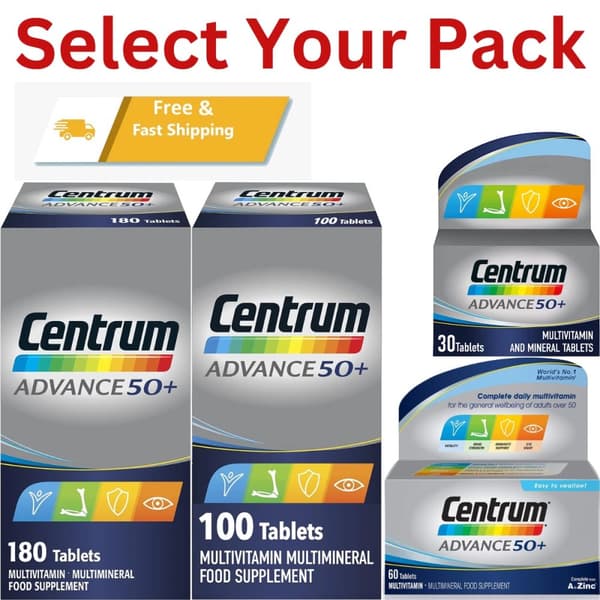 Centrum Advance 50 Plus Multivitamins & Minerals tablet 100 tablets ...
