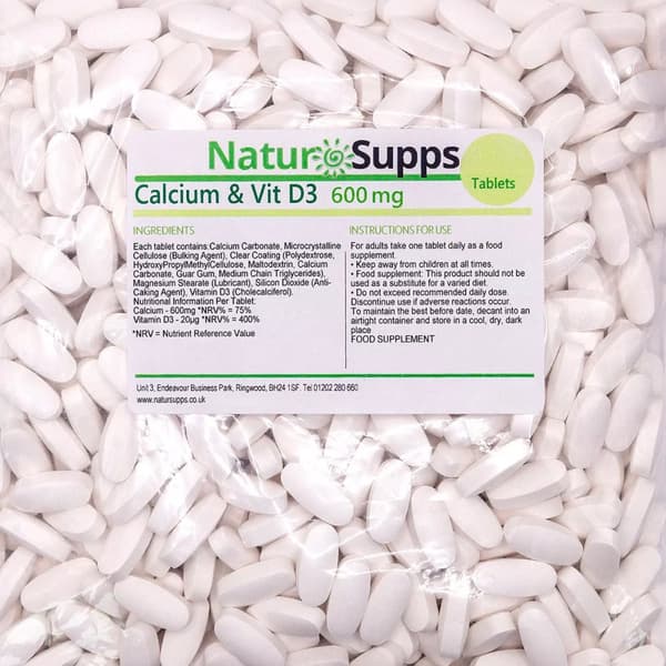 Calcium & Vitamin D3 Tablets, Support for Bones Teeth Immune System ...