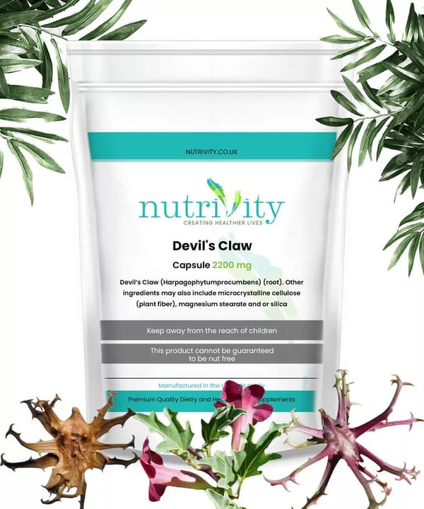 Devil's Claw 2200 Capsules Joints, Aches Support Supplement Nutrivity ...