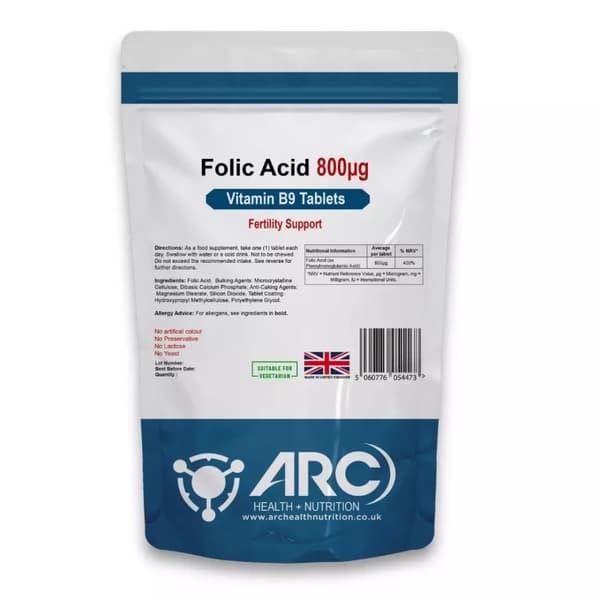 Folic Acid 800mcg Tablets, Folate Fertility Supplement, Pregnancy ...