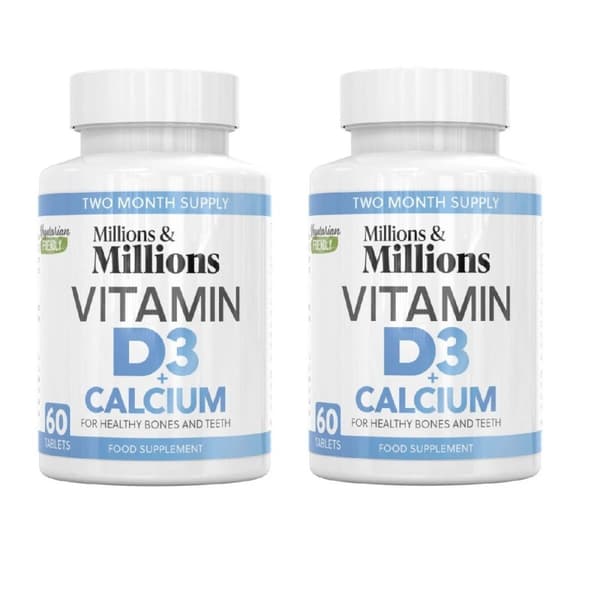 Millions & Millions - Calcium 400mg + Vitamin D3 200iu - 60 Tablets ...
