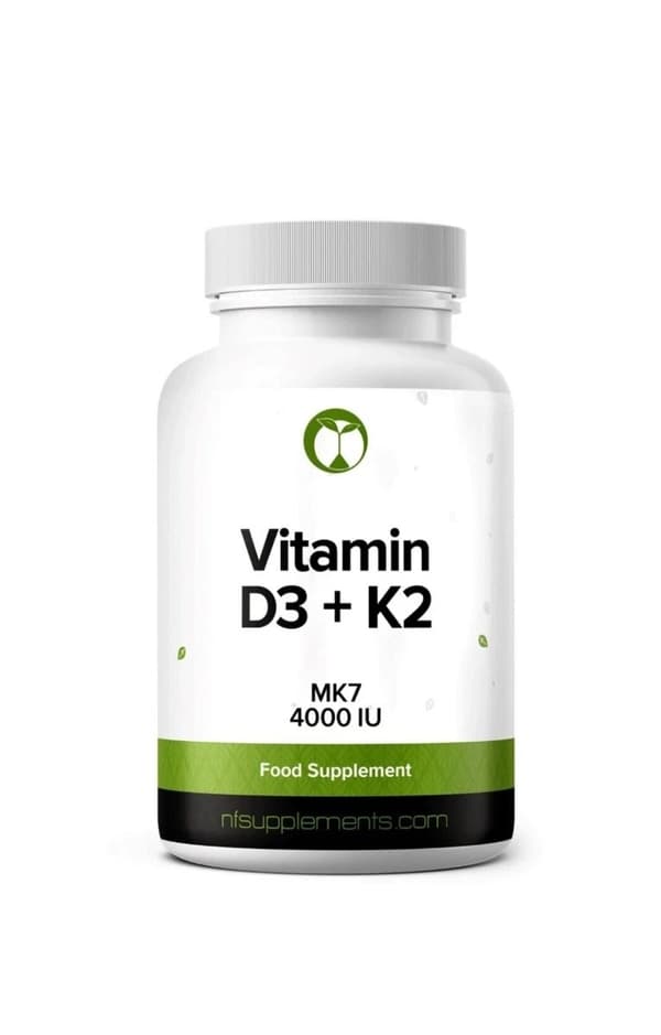 Vitamin D3 & K2 MK7 4000iu 120 Tablets BBE 06/27 | CDON