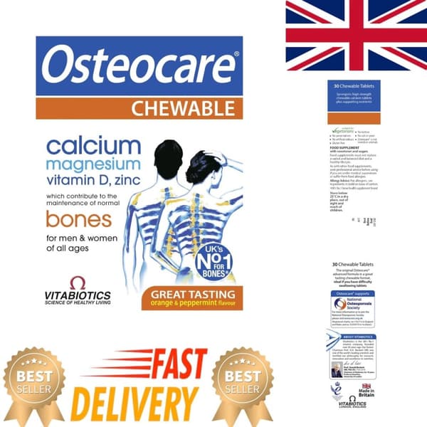 30 Chewable Osteocare Tablets - Essential Calcium, Magnesium & Immune ...
