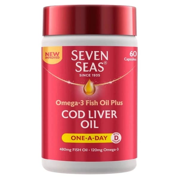Seven Seas Cod Liver Oil Tablets With Omega-3 Fish Oil One A Day 60 ...