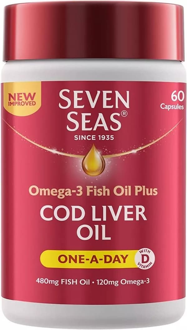 Seven Seas Omega-3 Fish Oil Plus Cod Liver Oil One A Day Capsules ...