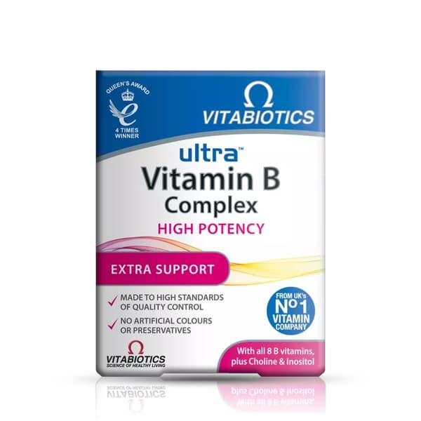 Vitabiotics Ultra Vit B Complex High Potency Extra Support - 60 Tablets ...
