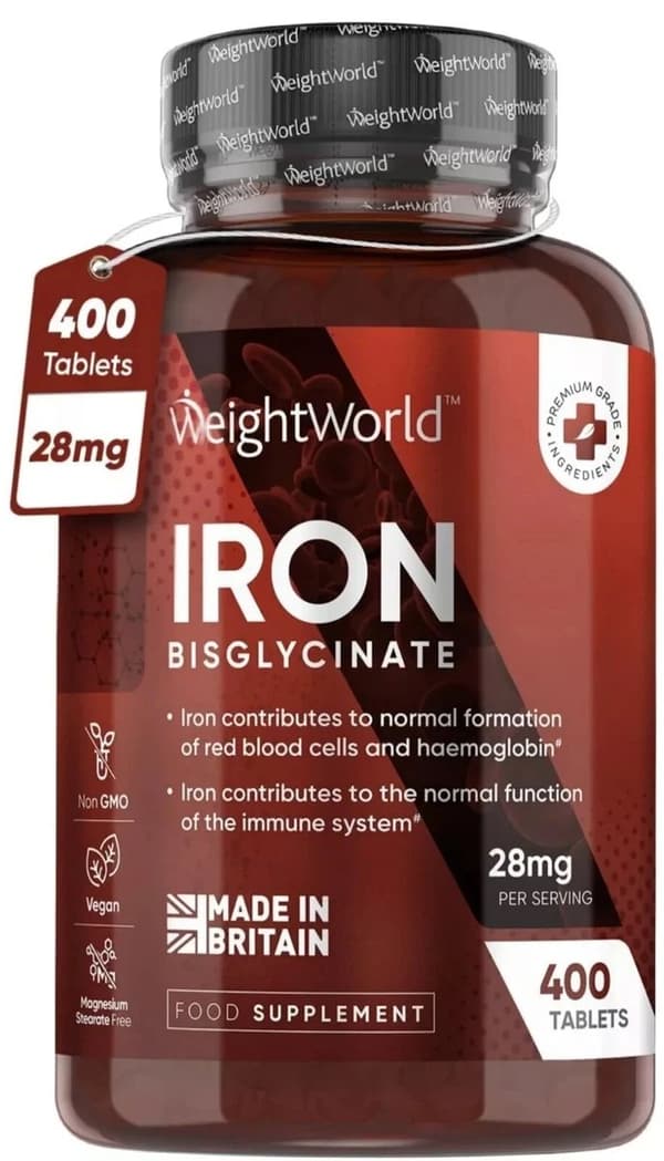 Iron - 400 vegan tablets - 28mg - Energy & Immune support - Haemoglobin ...