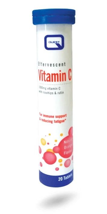 Quest Effervescent Vitamin C 1000mg Natural Orange Flavour 20 Tablets ...