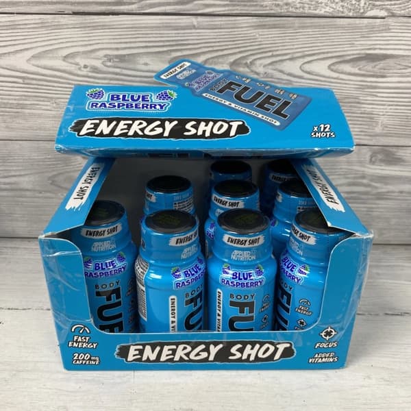 APPLIED NUTRITION BODY FUEL ENERGY & VITAMIN SHOT 9X60ML BLUE RASPBERRY ...